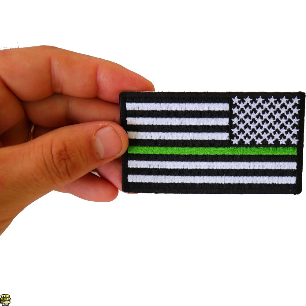 Thin Green Line American Flag Reversed Patch | American Flag Patches -TheCheapPlace