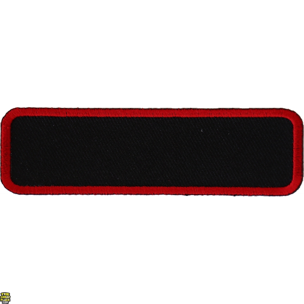 Blank Name Tag Patch Red Border | Blank Patches -TheCheapPlace