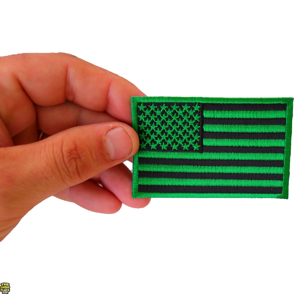 Kelly Green American Flag Patch - TheCheapPlace