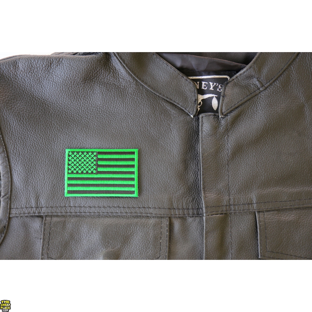 Kelly Green American Flag Patch - TheCheapPlace