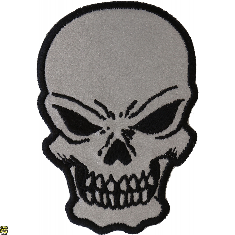 Small Reflective Skull Patch - TheCheapPlace