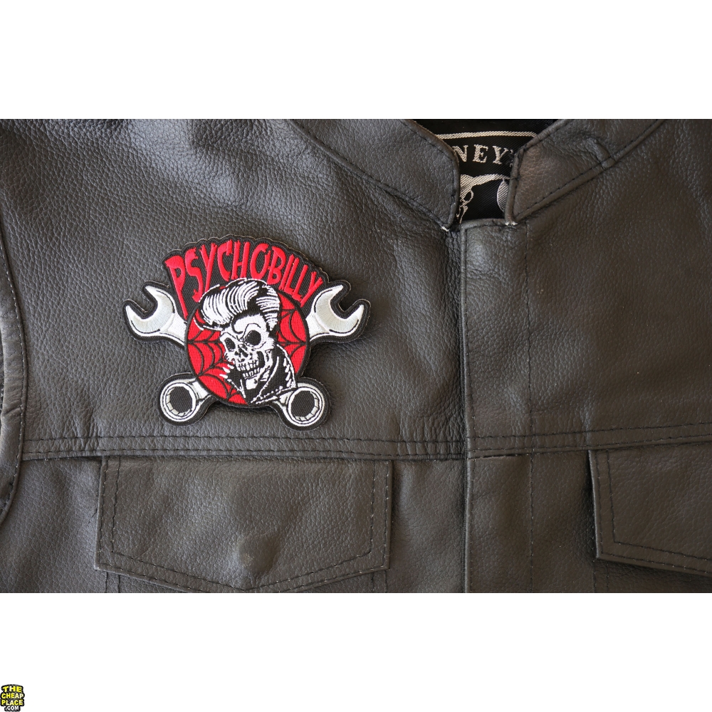 Psychobilly Skull and Wrenches Patch - TheCheapPlace