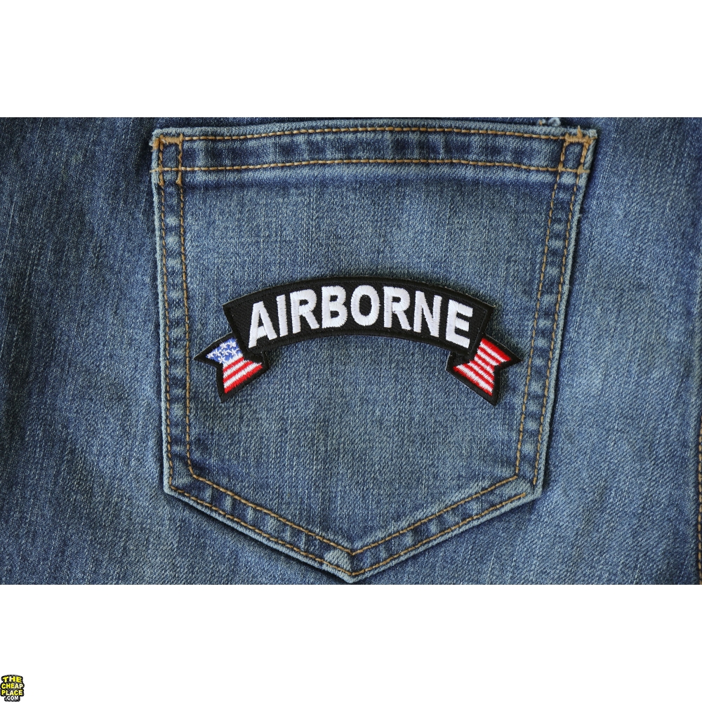 Airborne Small Flag Rocker Patch - TheCheapPlace