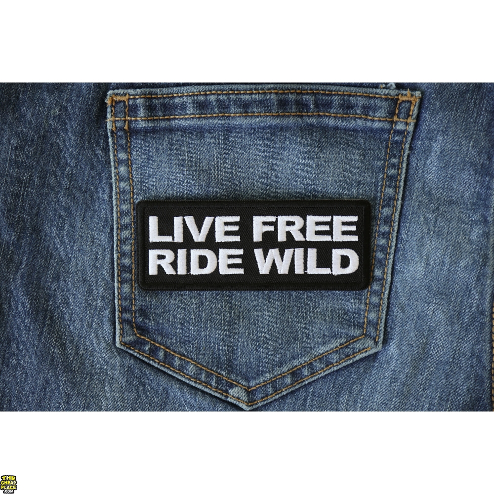 Live Free Ride Wild Biker Back Patch - TheCheapPlace