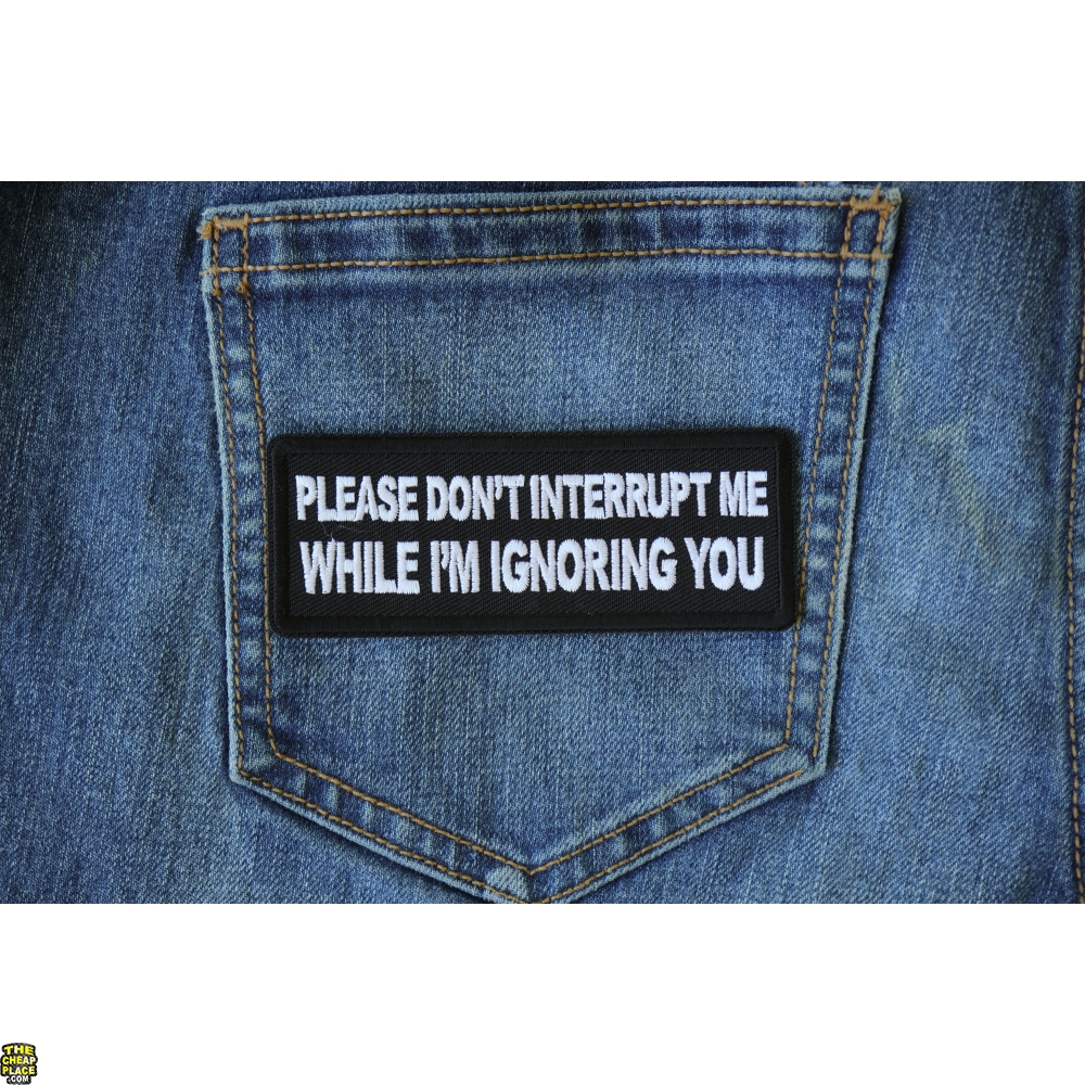 Please Don't Interrupt Me While I'm Ignoring you Funny Iron on Patch ...