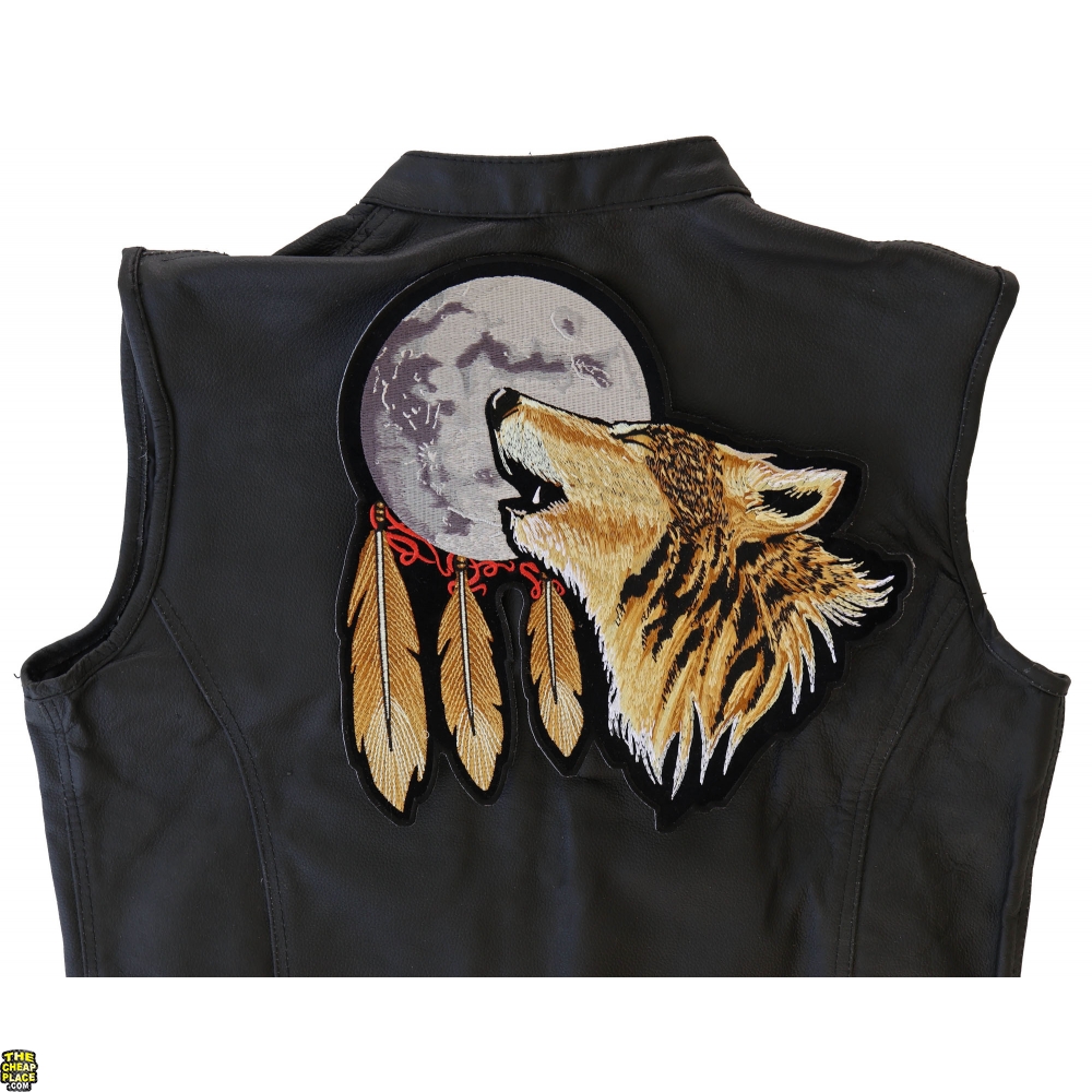 Howling Wolf Moon Large Back Patch | Wolf Patches -TheCheapPlace