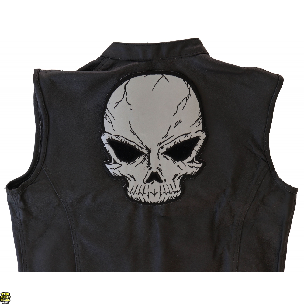 Reflective Skull Large Back Patch | Skull Patches -TheCheapPlace