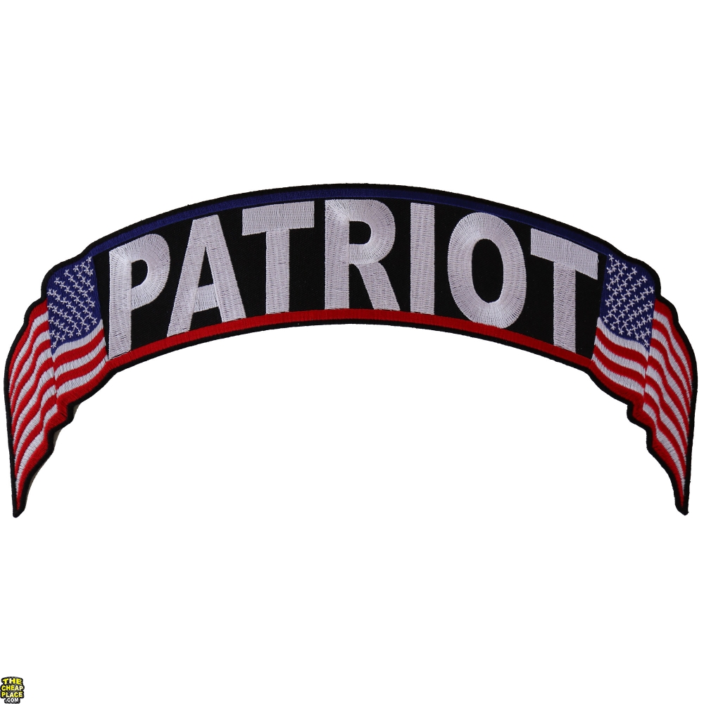 Patriot US Flag Rocker Patch | Upper Back Patches -TheCheapPlace