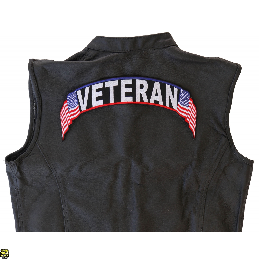 Veteran US Flag Rocker Patch | Large Military Rockers -TheCheapPlace