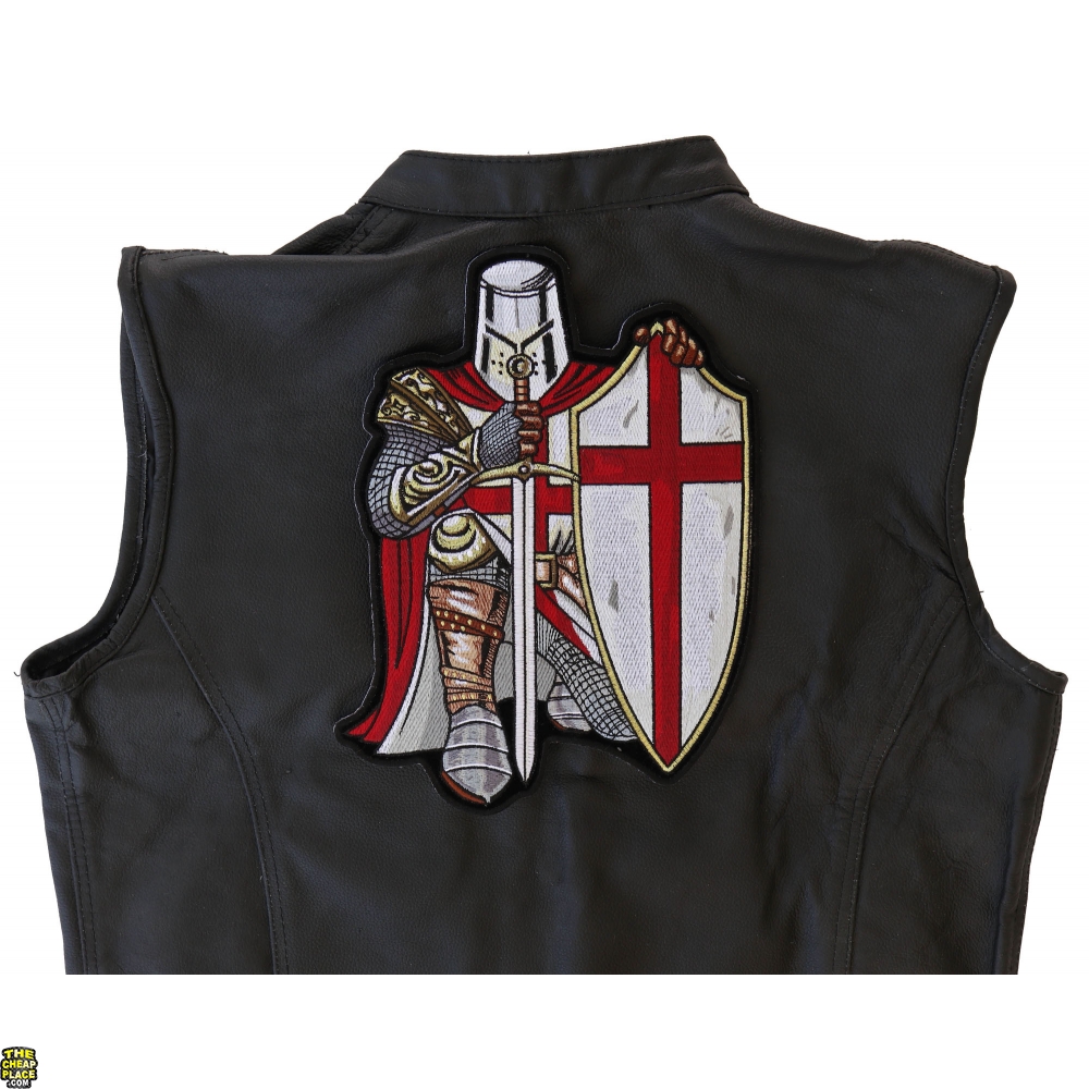 White and Red Crusader Knight Large Christian Back Patch | Christian ...