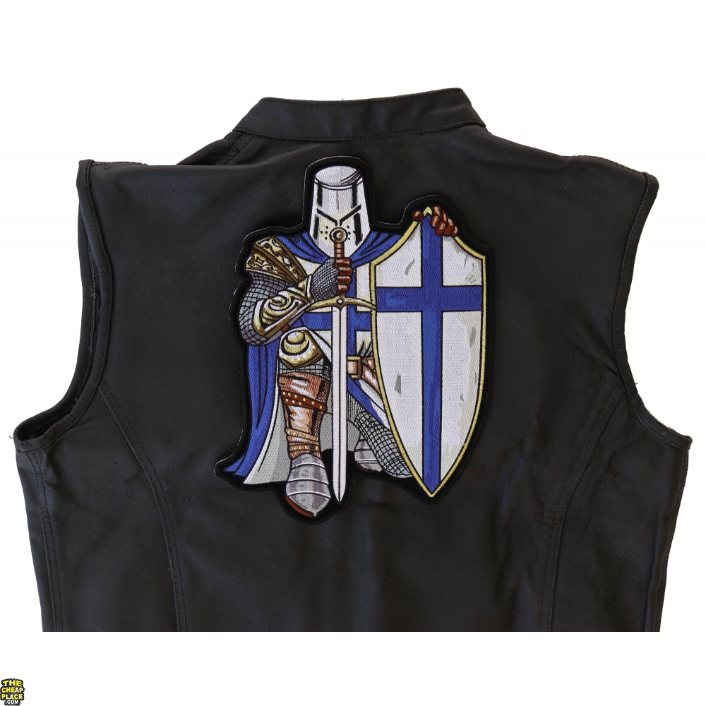 Blue Crusader Knight Large Back Patch | Christian Patches -TheCheapPlace