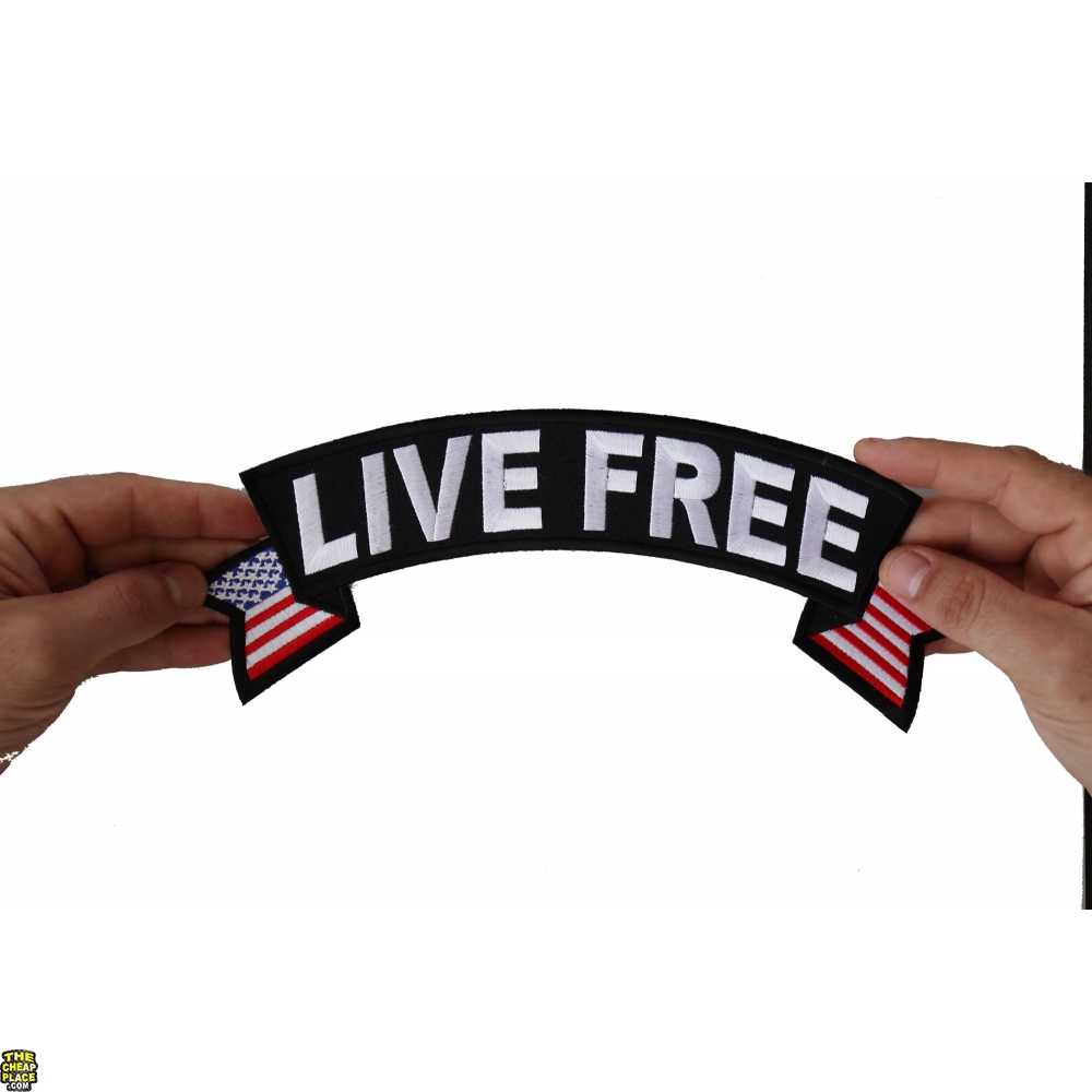 Live Free Large Flag Biker Rocker Back Patch - TheCheapPlace