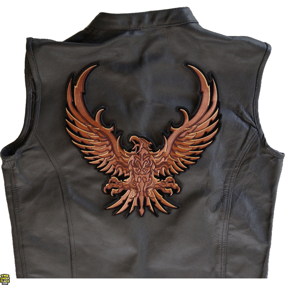 Brown Eagle Large Embroidered Iron on Patch - TheCheapPlace