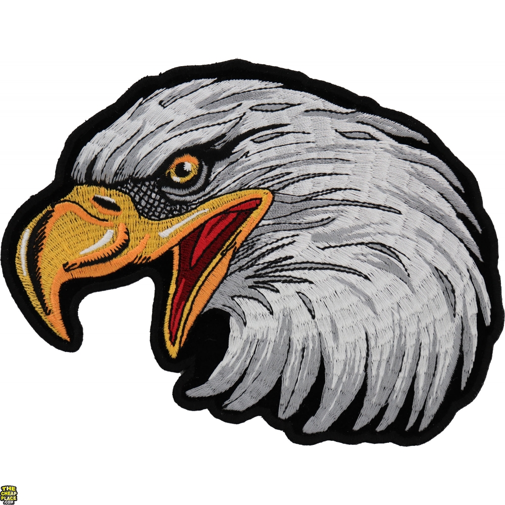 Eagle Head Facing Left Medium Iron on Biker Patch - TheCheapPlace