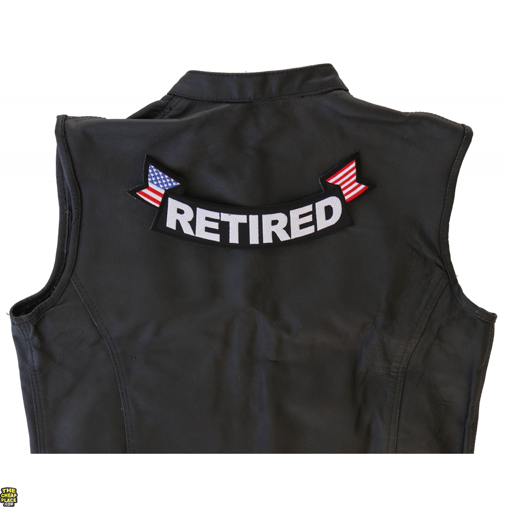 Retired Bottom Rocker With Flags Patch | Retiree Patches -TheCheapPlace