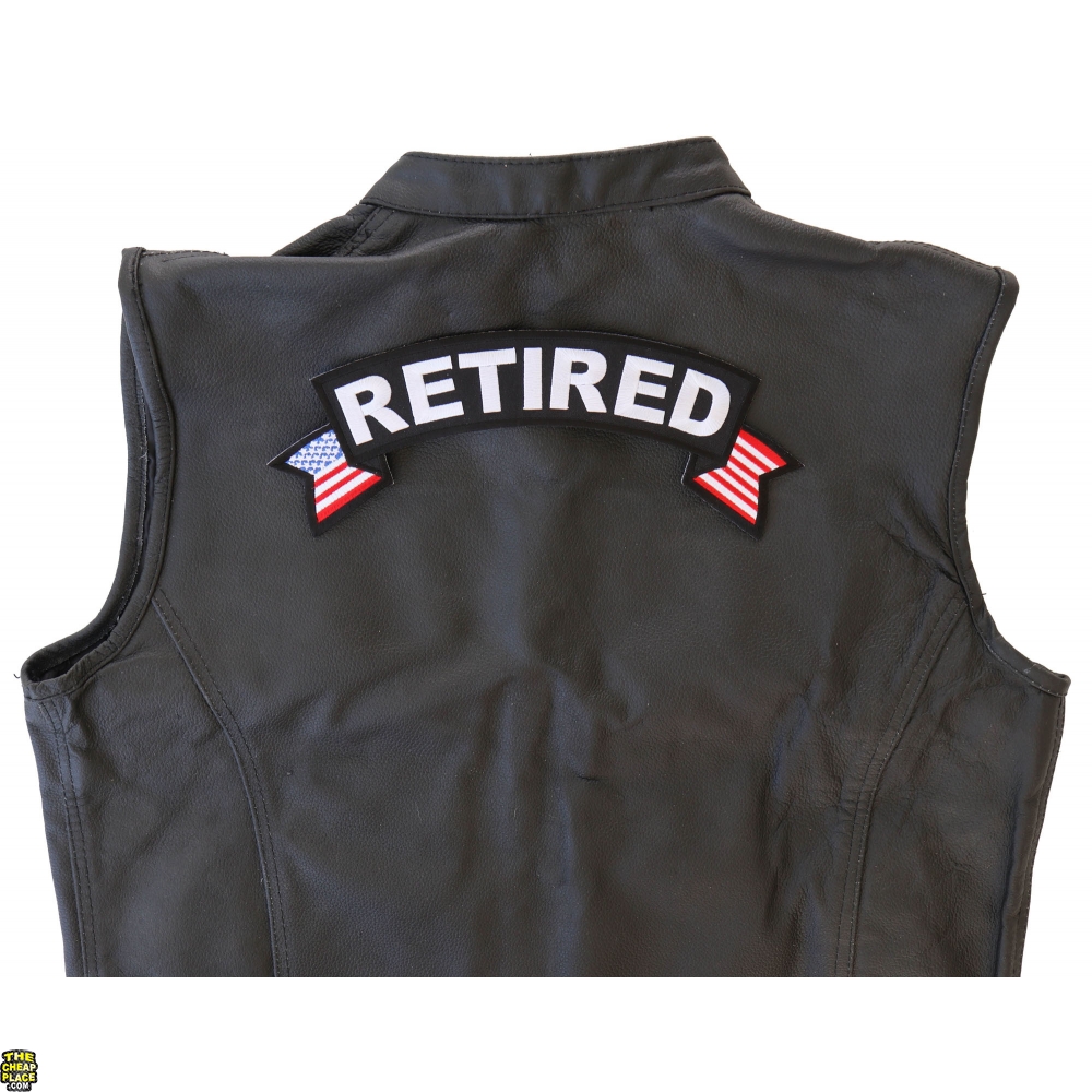 Retired Large Top Rocker With US Flags Patch | Upper Back Patches ...