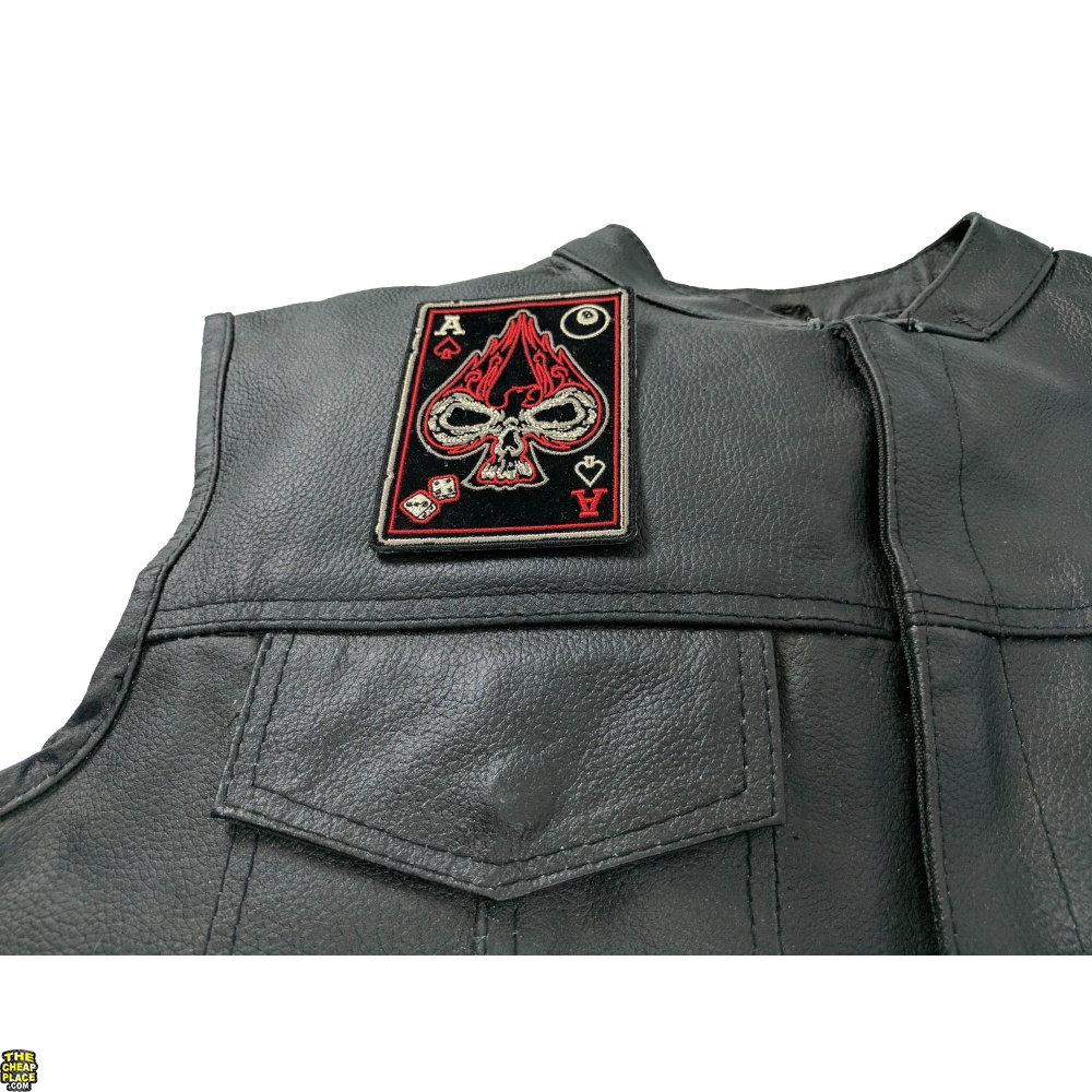 Ace Of Spades Skull Small Biker Patch | Skull Patches -TheCheapPlace