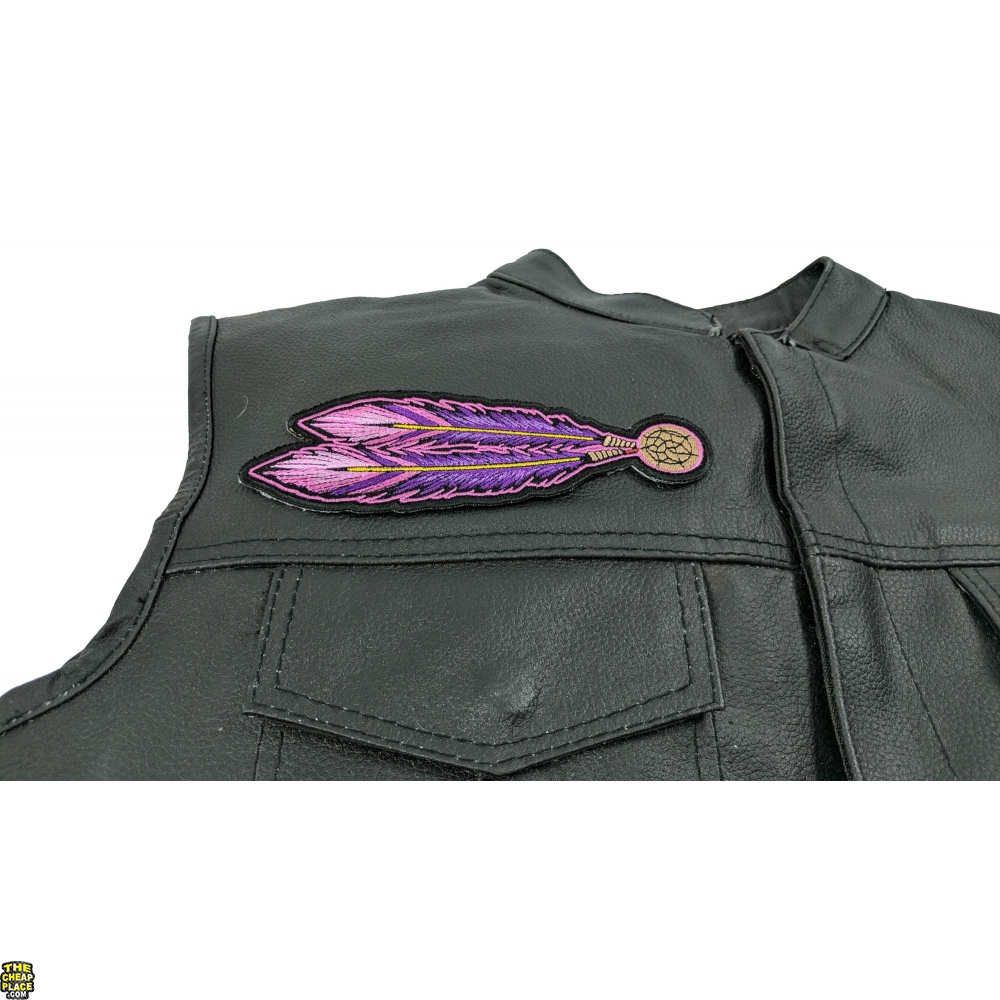 Pink Purple Feathers Patch | Feather Patches -TheCheapPlace