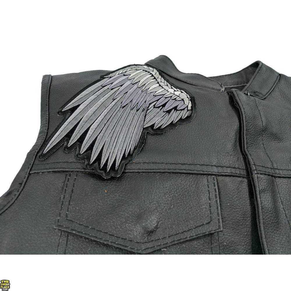 Silver Left Angel Wings Patch | Angel Wing Patches -TheCheapPlace
