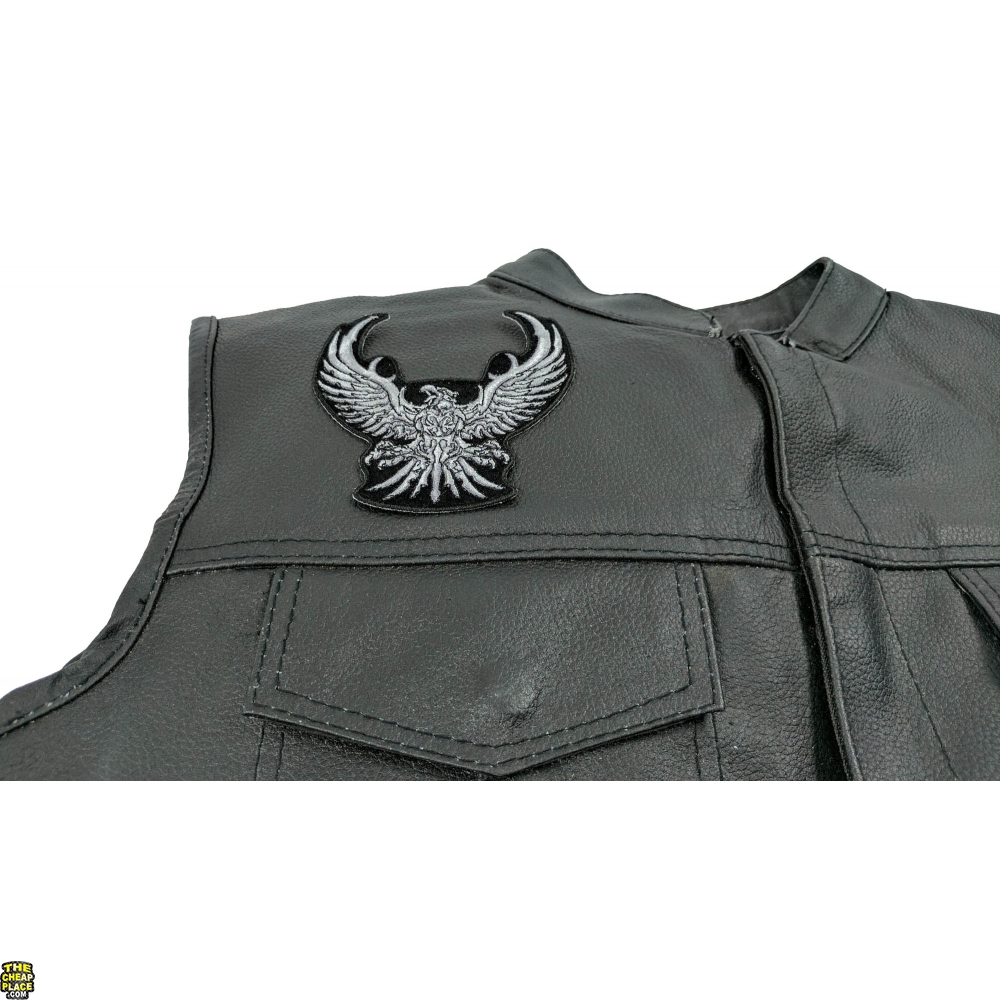 Silver Tribal Eagle Small Patch | Eagle Patches -TheCheapPlace