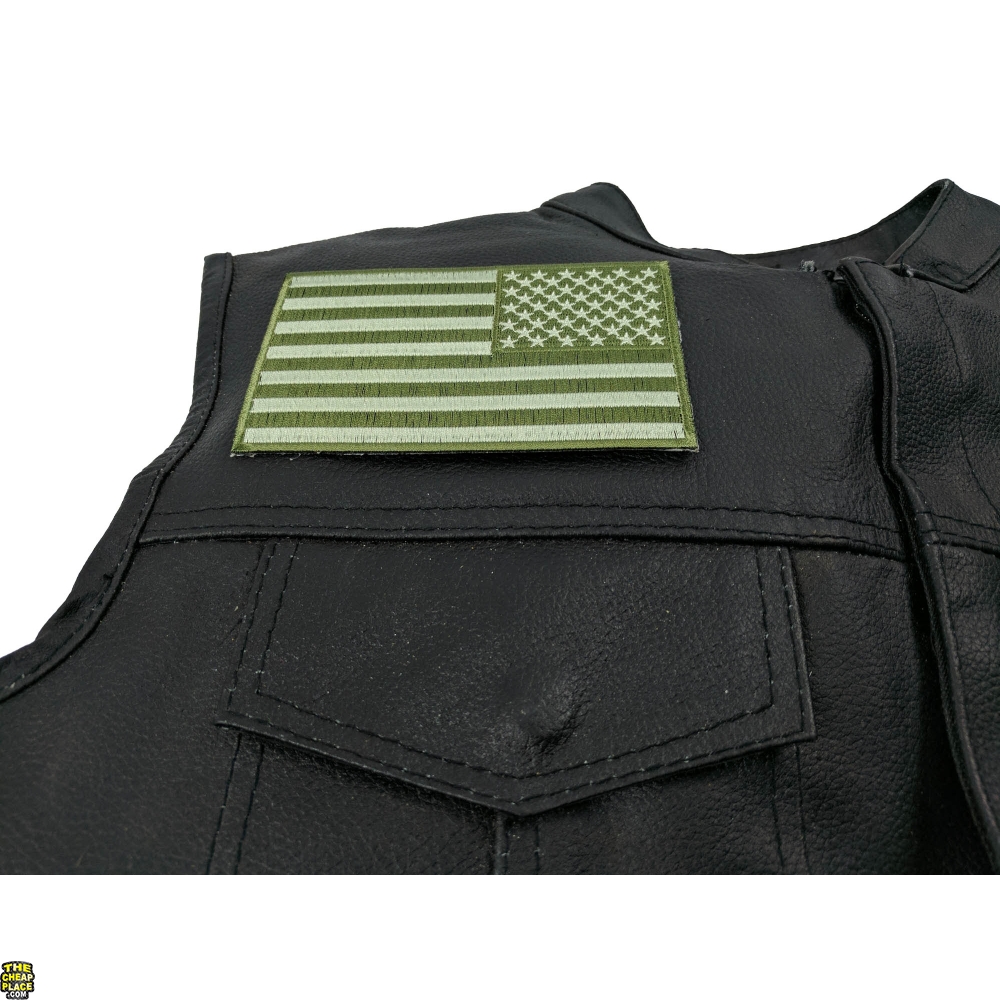 Subdued Green American REVERSED Flag Patch - TheCheapPlace