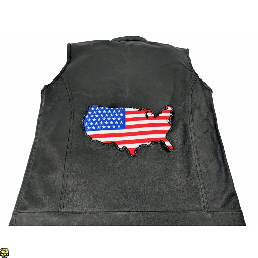 US Map With Flag Large Back Patch | Embroidered Patches
