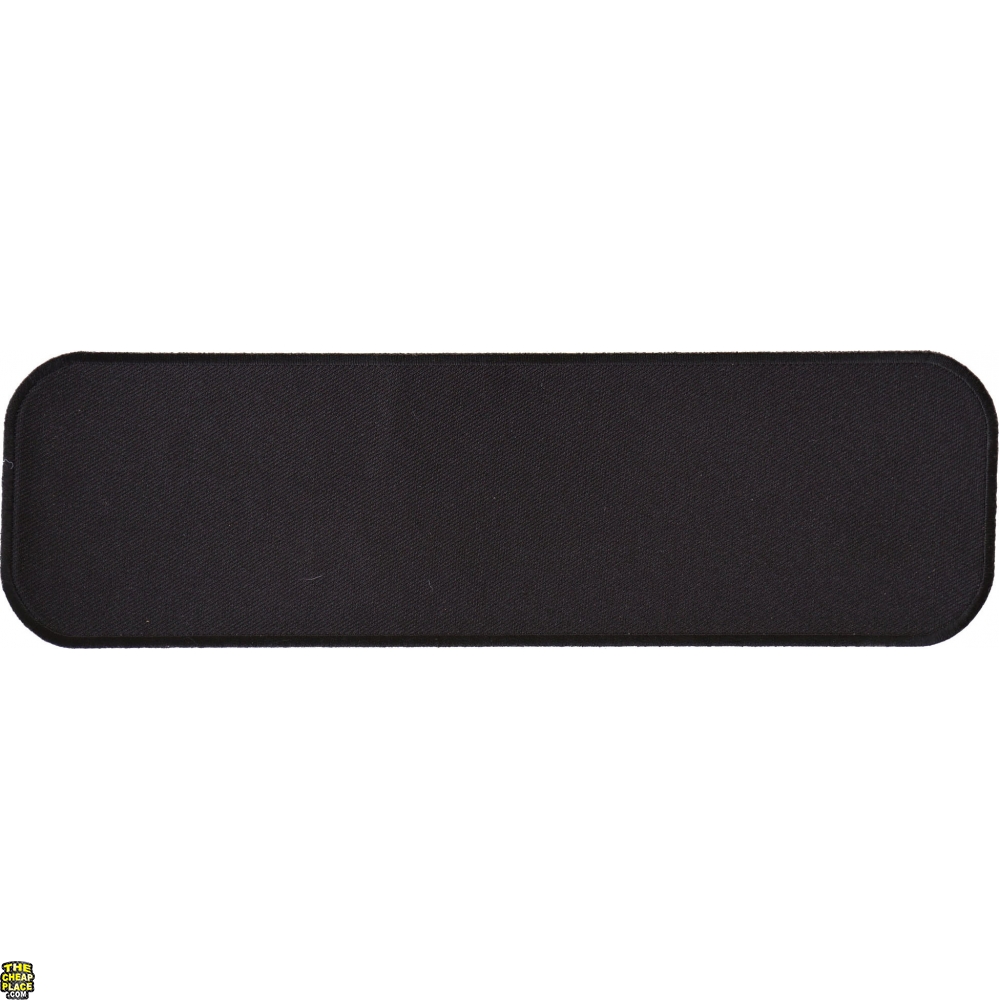 Black 10 Inch Straight Blank Patch | Blank Patches -TheCheapPlace