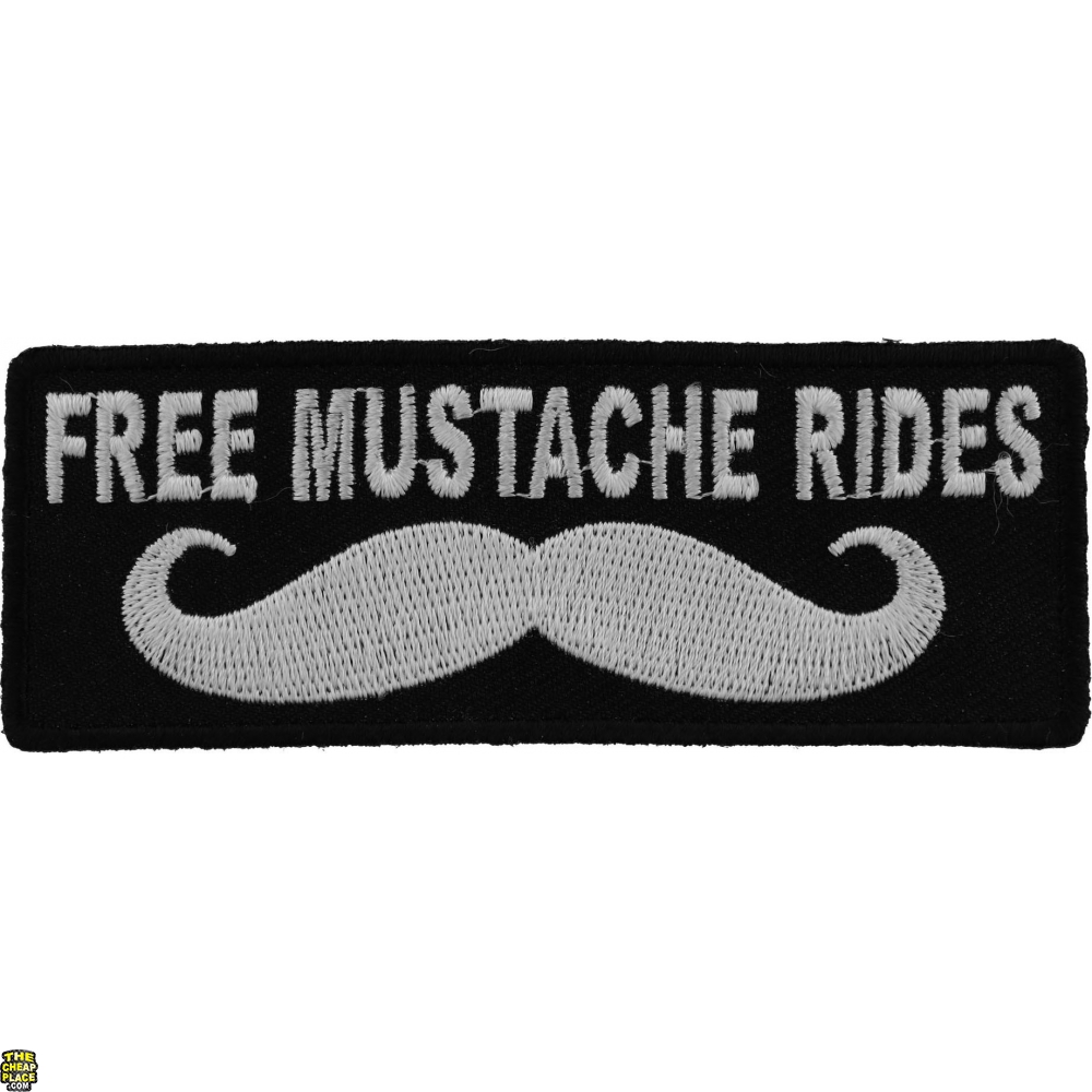 Free Mustache Rides Patch | Naughty Patches -TheCheapPlace