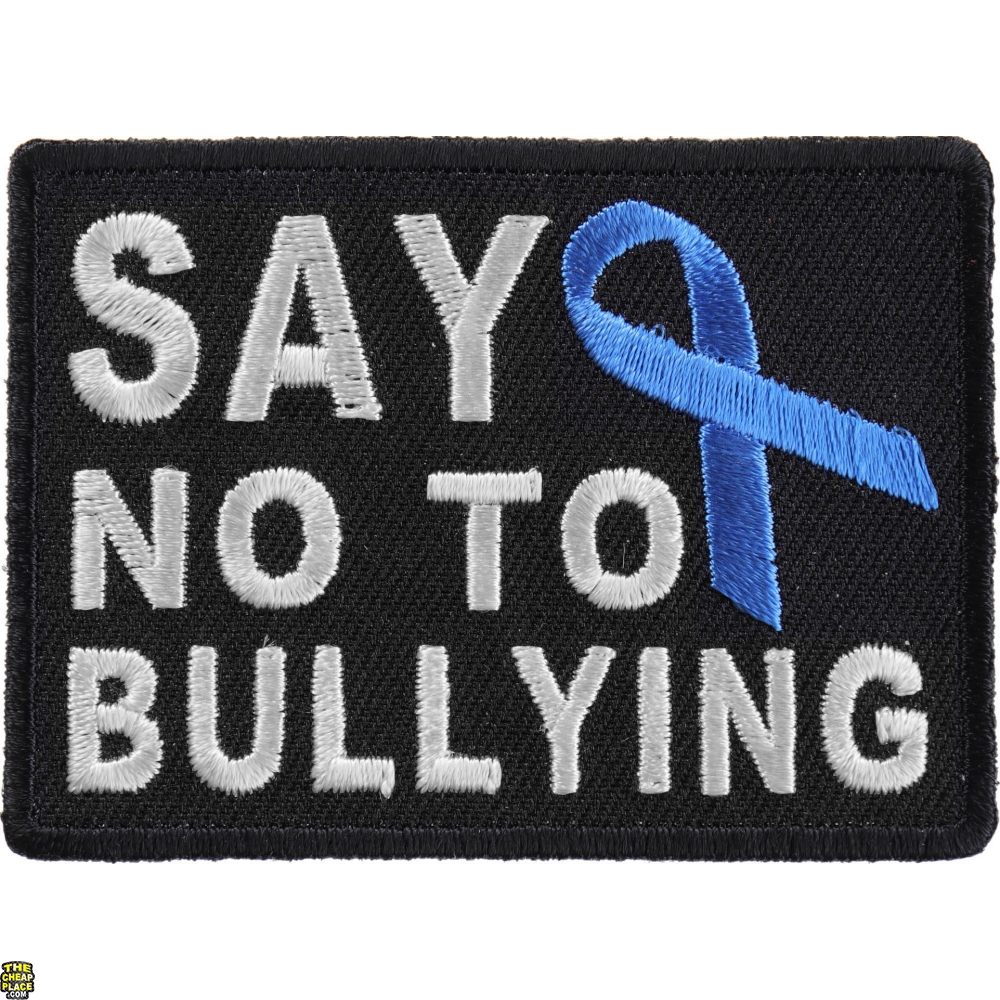 Say No To Bullying Blue Ribbon Patch | Support Ribbons -TheCheapPlace