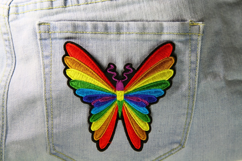 Colorful Butterfly Patch, Embroidered | Embroidered Patches by Ivamis ...