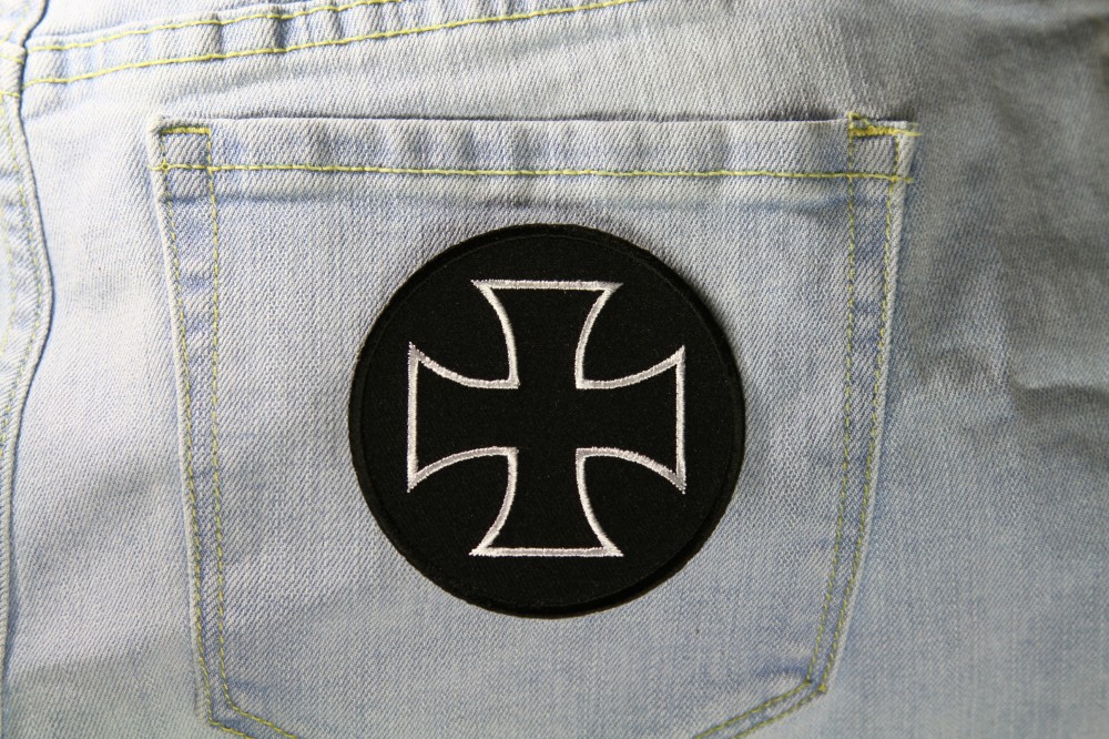 Iron On White Iron Cross Patch by Ivamis Patches