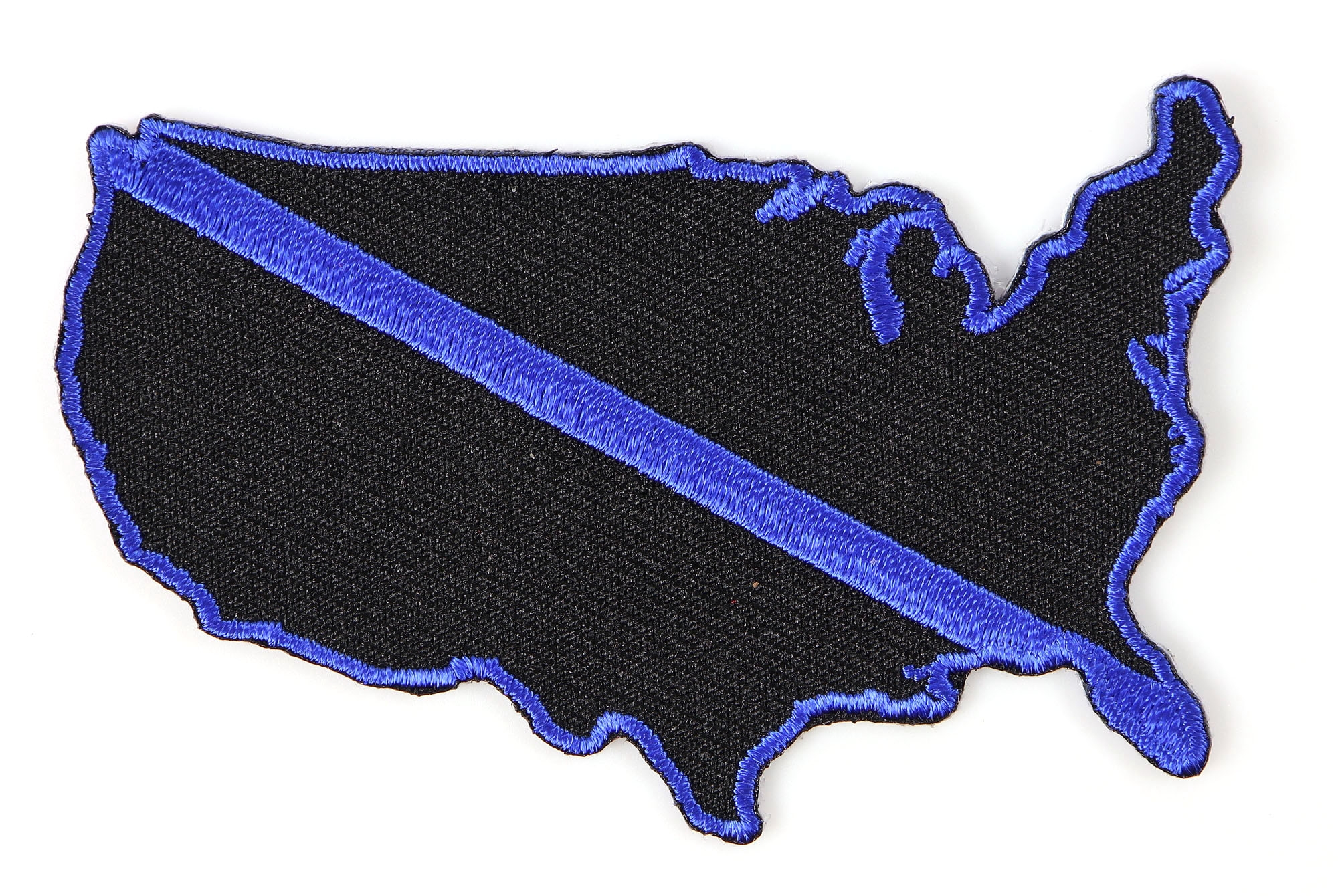 Blue Striped America Outline Patch, Police Patches by Ivamis Patches
