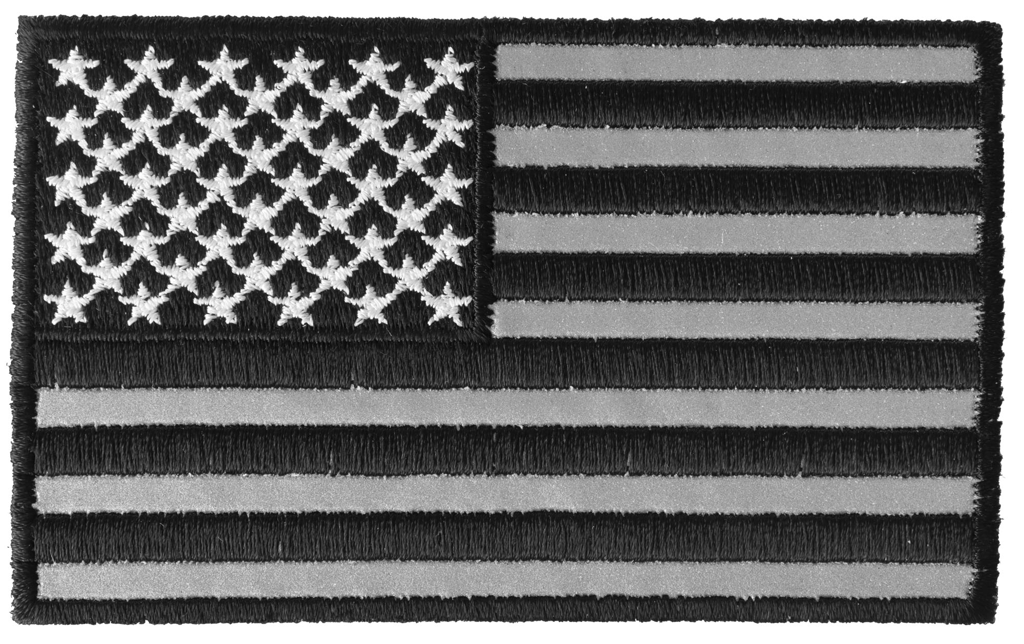 American Flag Black and Reflective 4 Inch Patch | Embroidered Patches ...