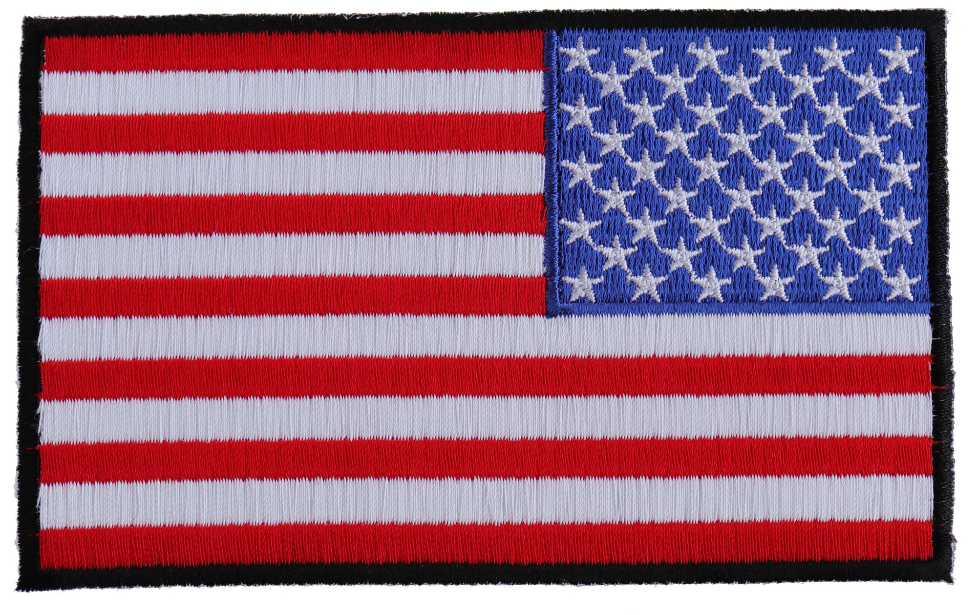 American REVERSED Flag Patch with Black Borders by Ivamis Patches