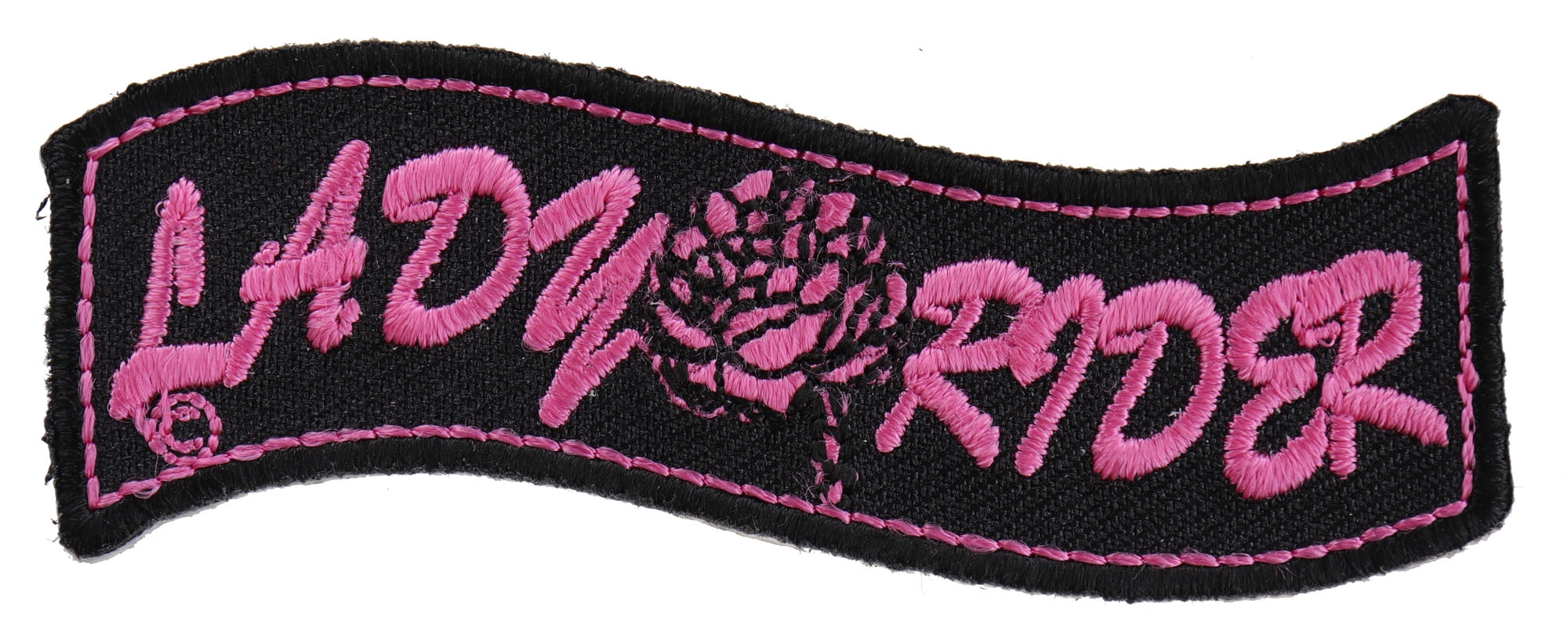 Lady Rider Banner With Rose Patch | Biker Patches -TheCheapPlace