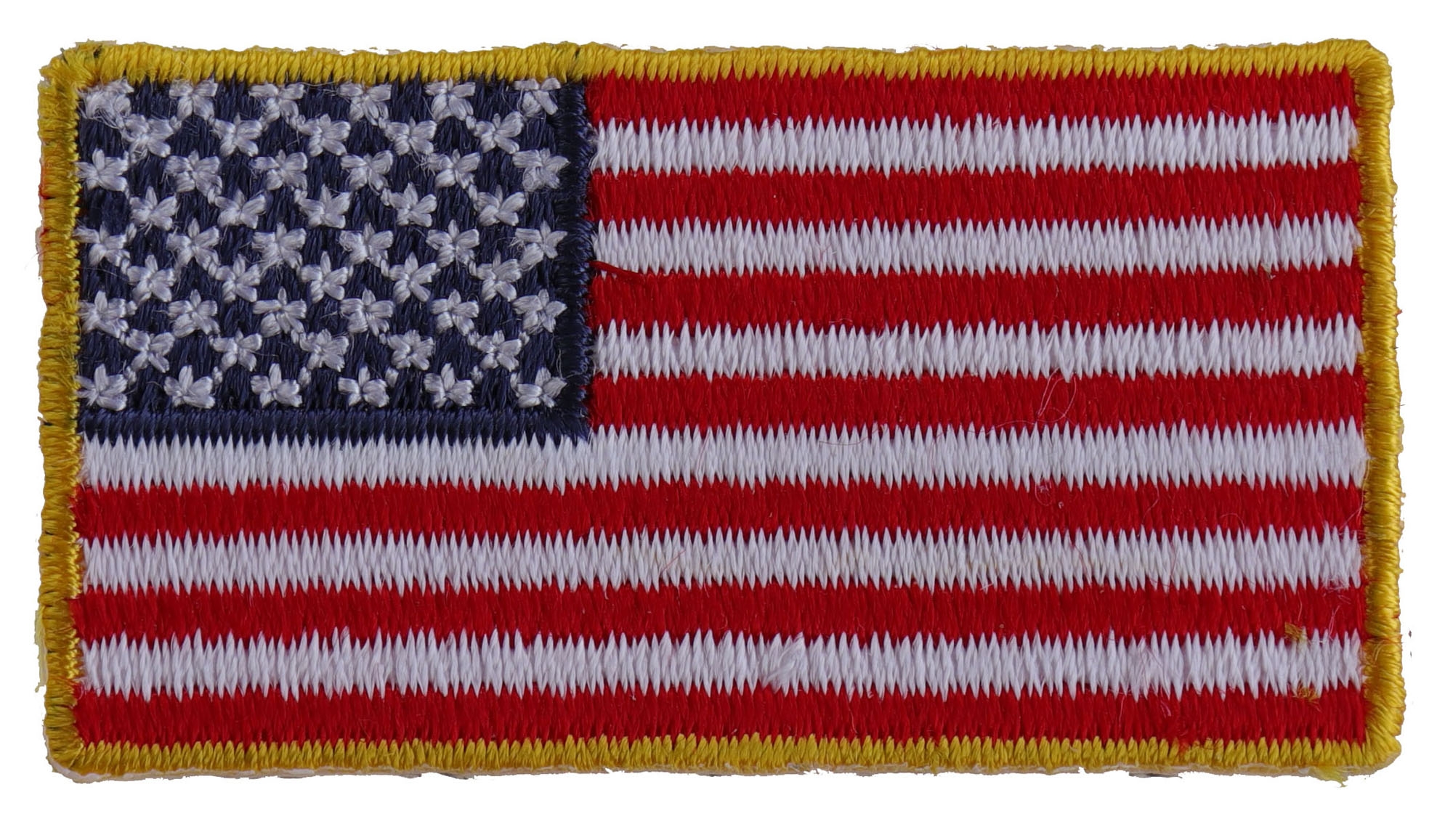 US Flag Patch Gold Border 2 Inch by Ivamis Patches