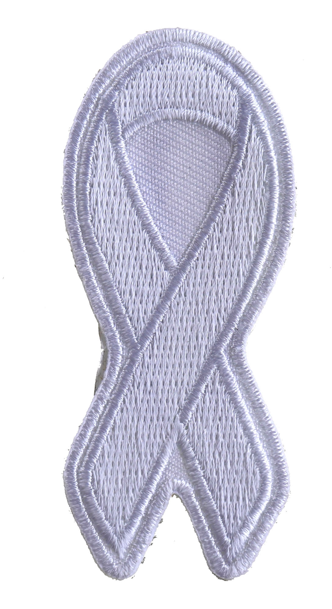 White Ribbon Embroidered Patch by Ivamis Patches