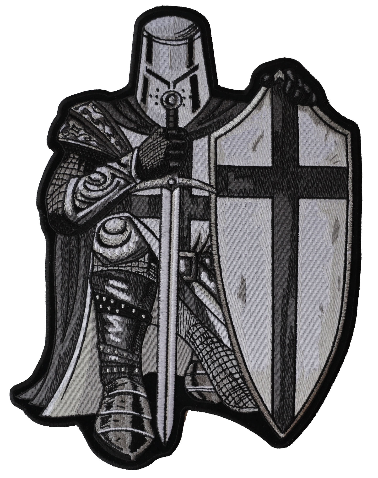 Kneeled Knight Patch, Large Christian Back Patches by Ivamis Patches