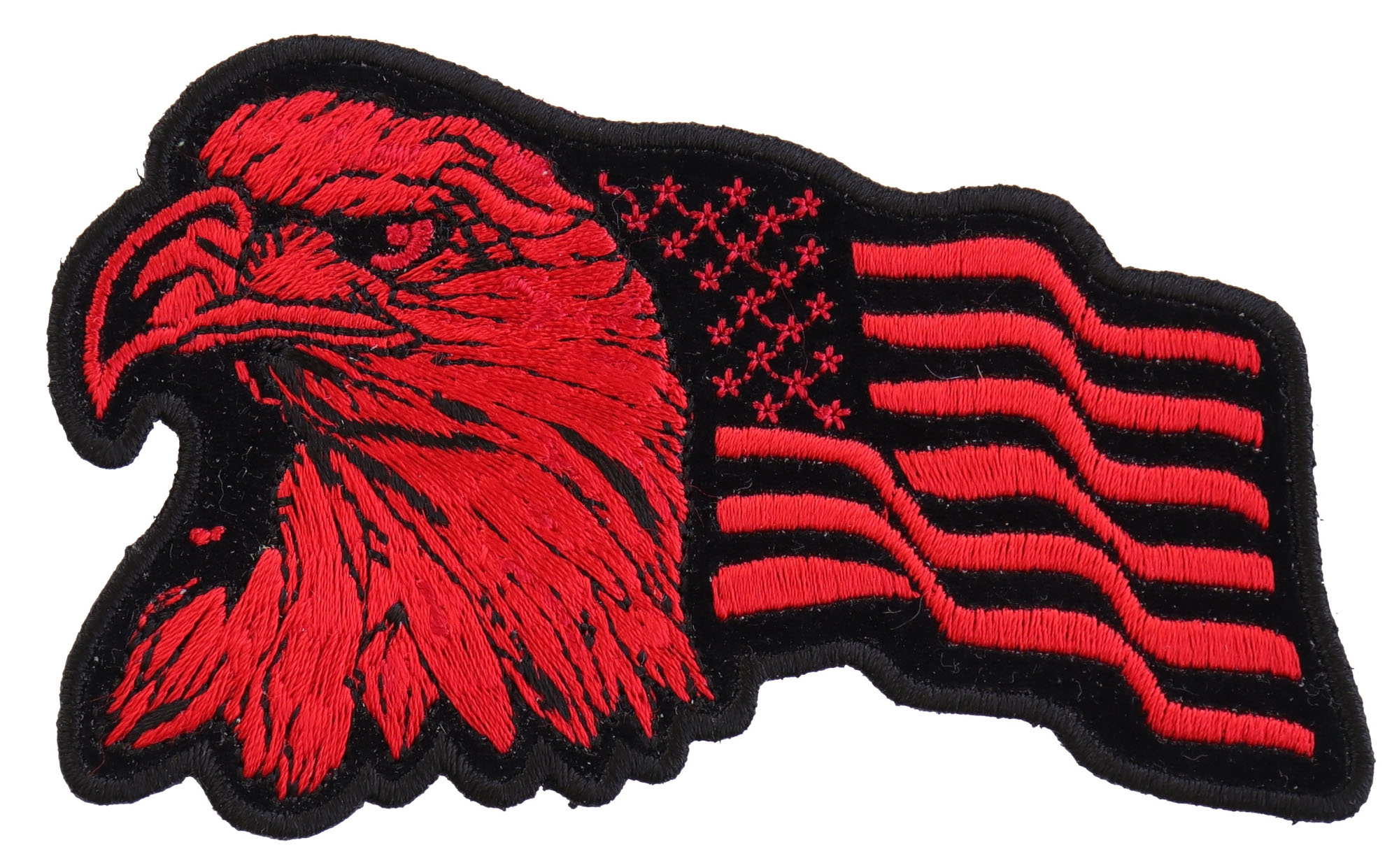 Eagle US Flag Facing Left Patch In Red | Embroidered Patches by Ivamis ...