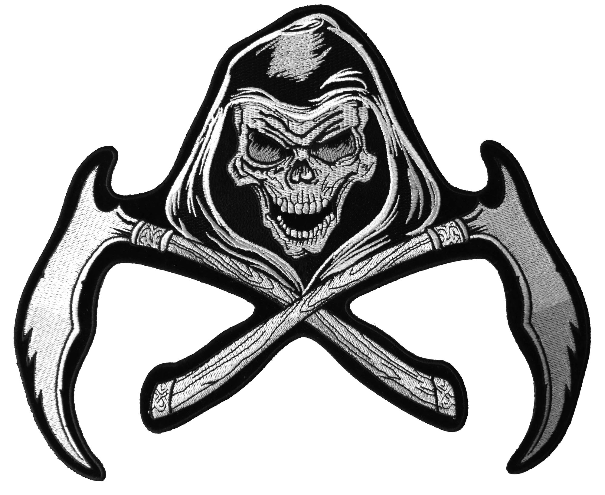 Reaper and Scythes Patch, Large Skull Patches for Biker Jackets by ...