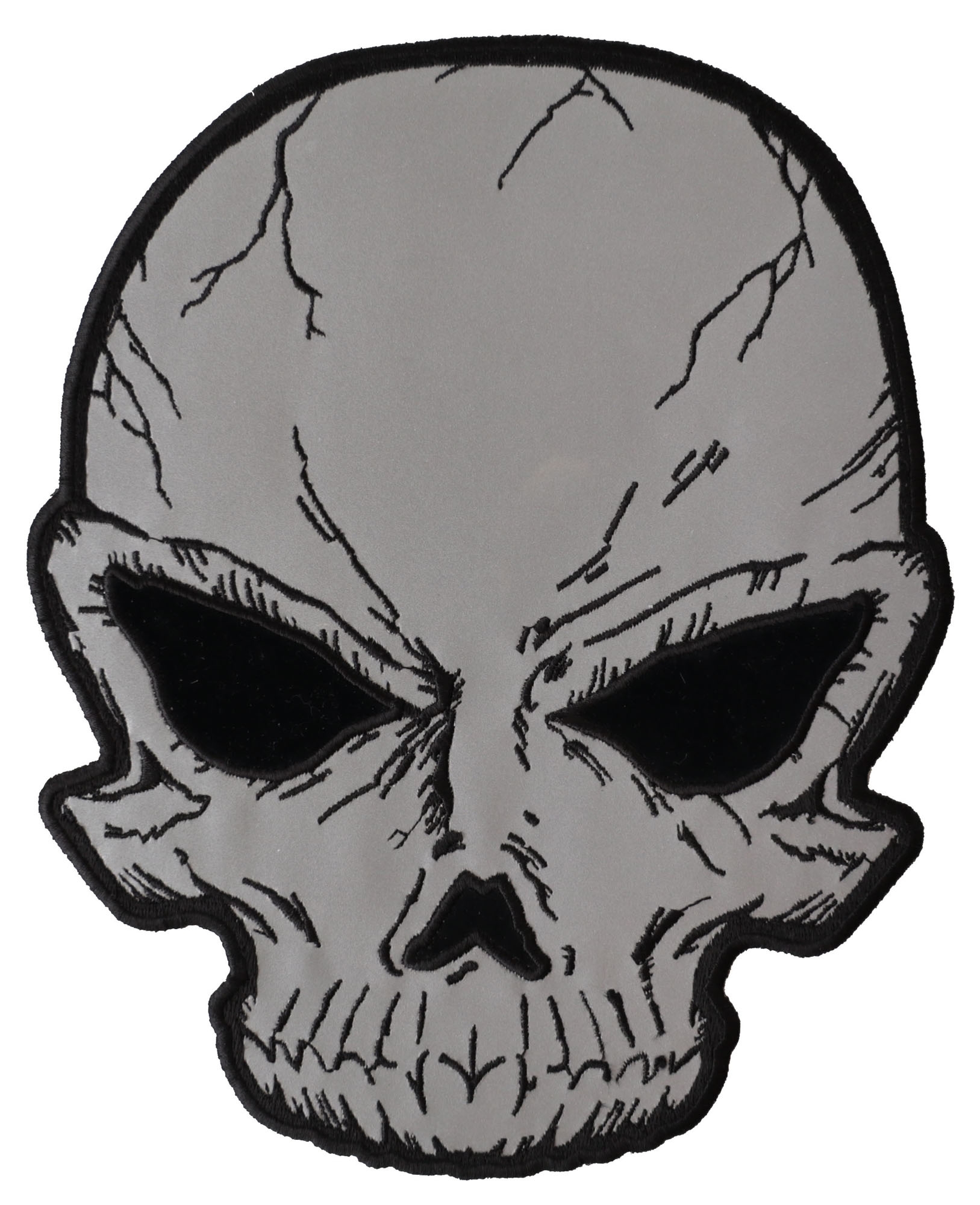 Reflective Skull Patch, Large Skull Patches for Biker Jackets by Ivamis ...