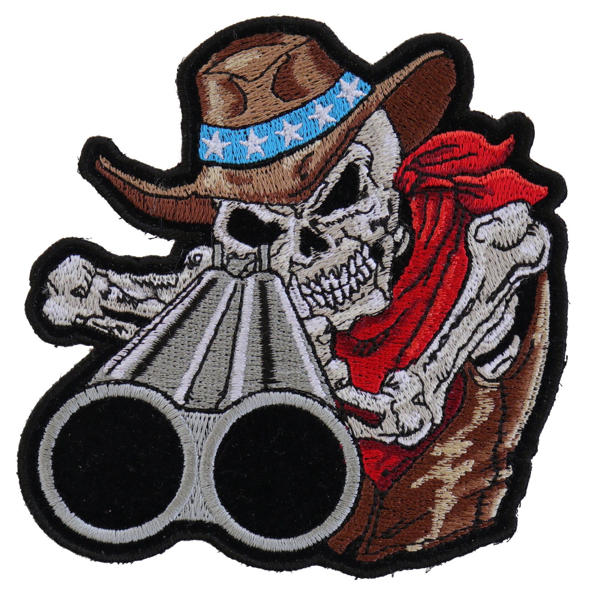 Shotgun Skull Cowboy Patch, Biker Skull Patches by Ivamis Patches