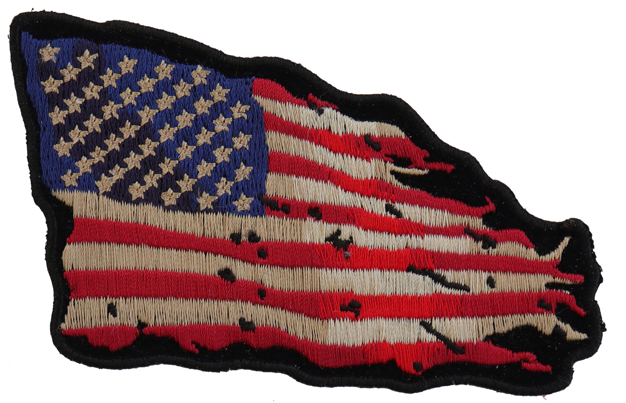 Tattered US American Flag Patch Small by Ivamis Patches
