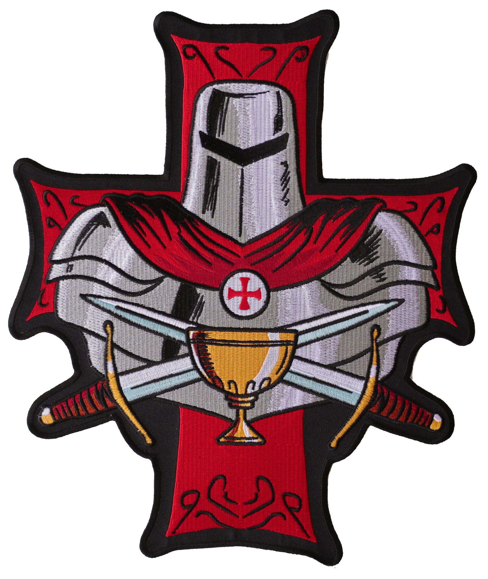 Knight Templar Holy Grail Patch, Large Christian Back Patches by Ivamis ...