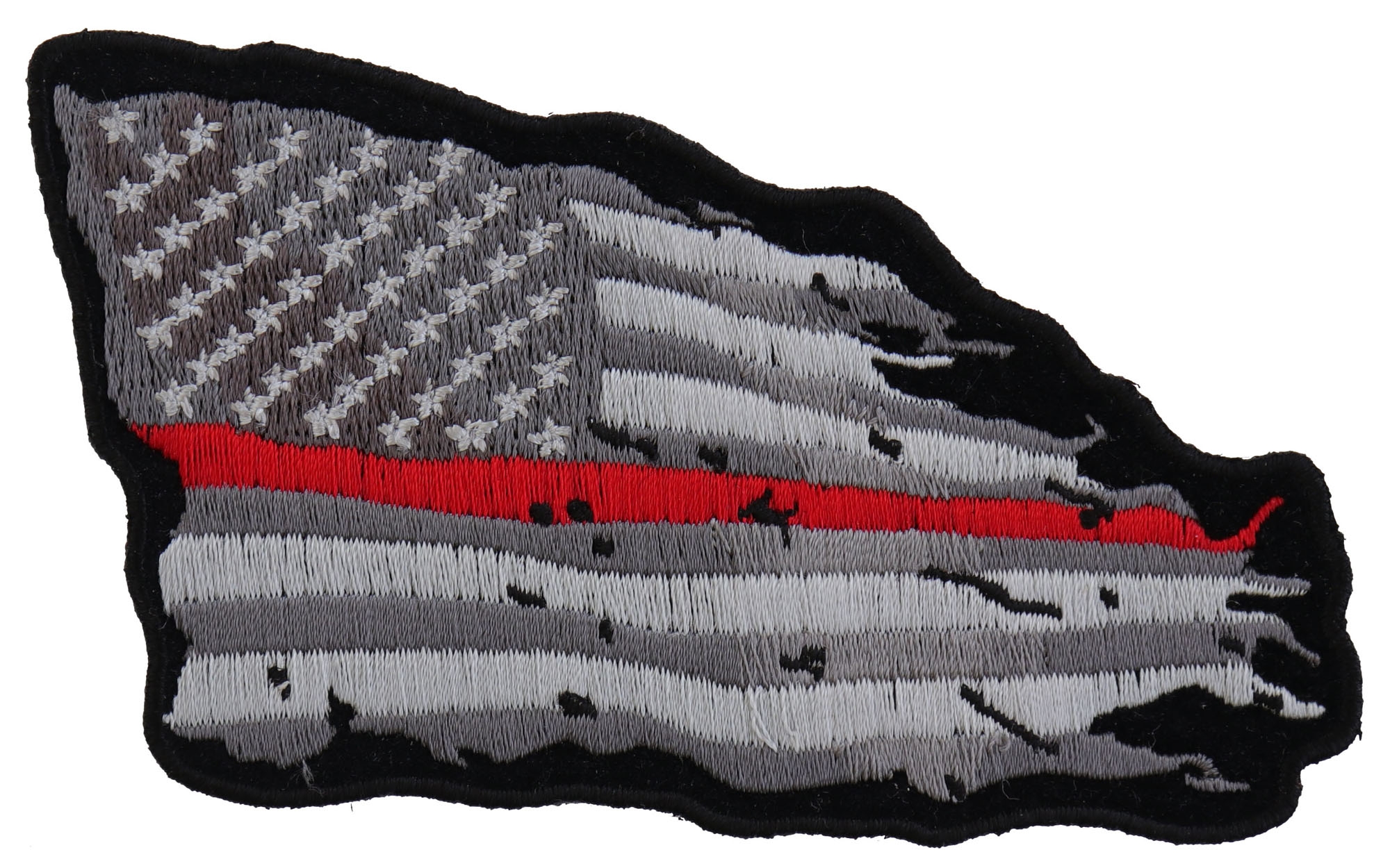 Thin Red Line American Tattered Flag Patch by Ivamis Patches