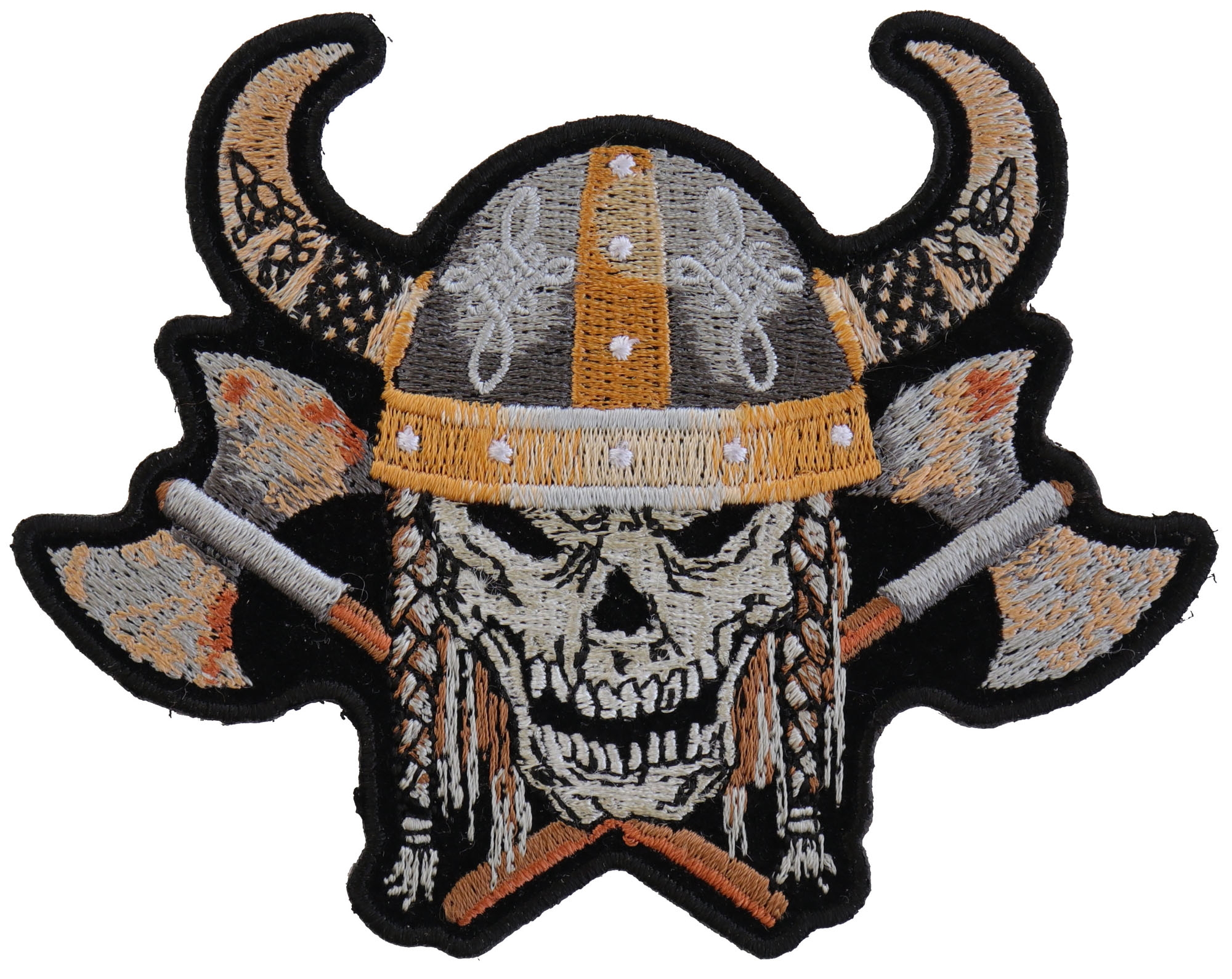 Viking Warrior Axes Skull Patch, Skull Patches by Ivamis Patches