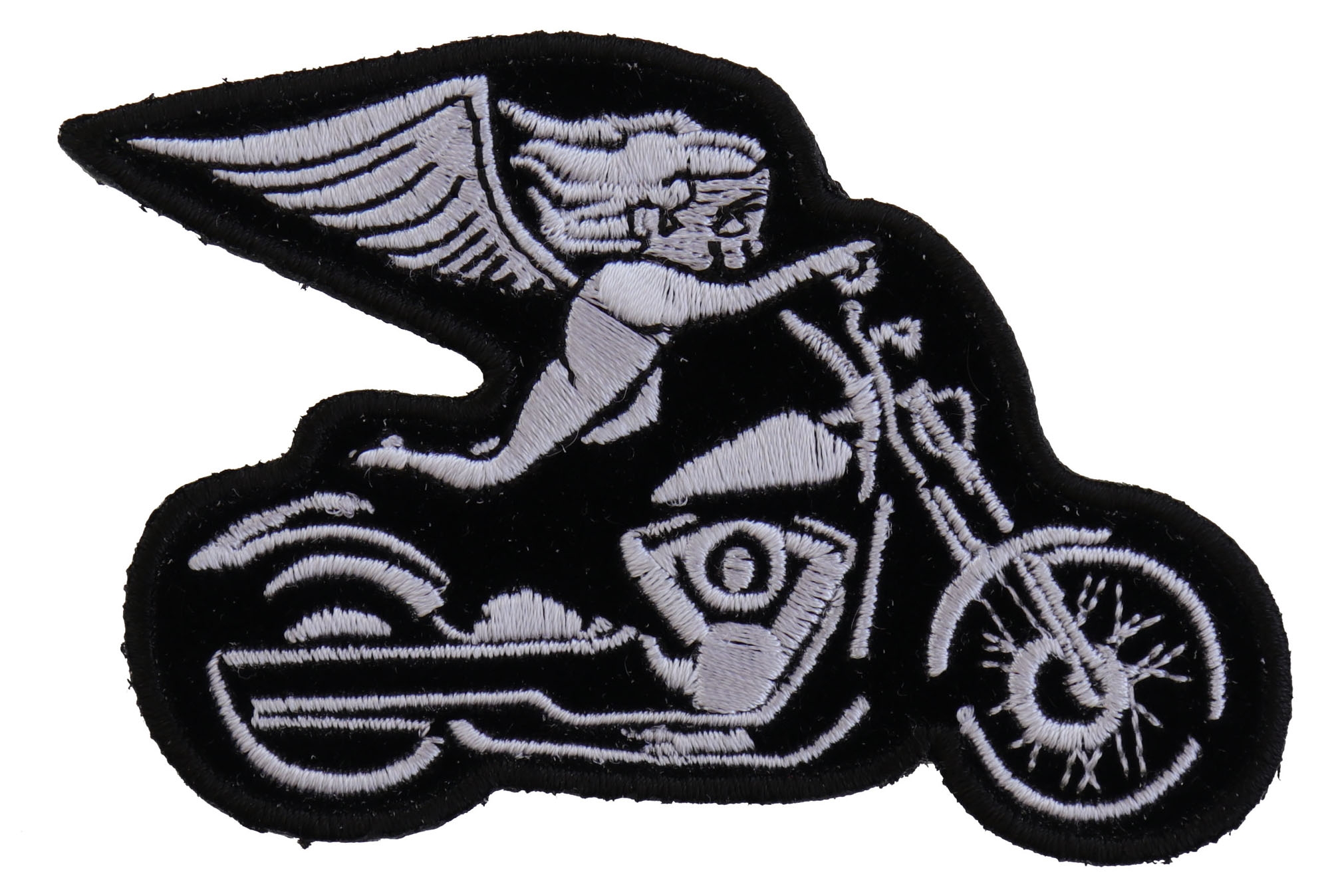 Angel On Motorcycle Iron On Christian Patch | Embroidered Patches by ...