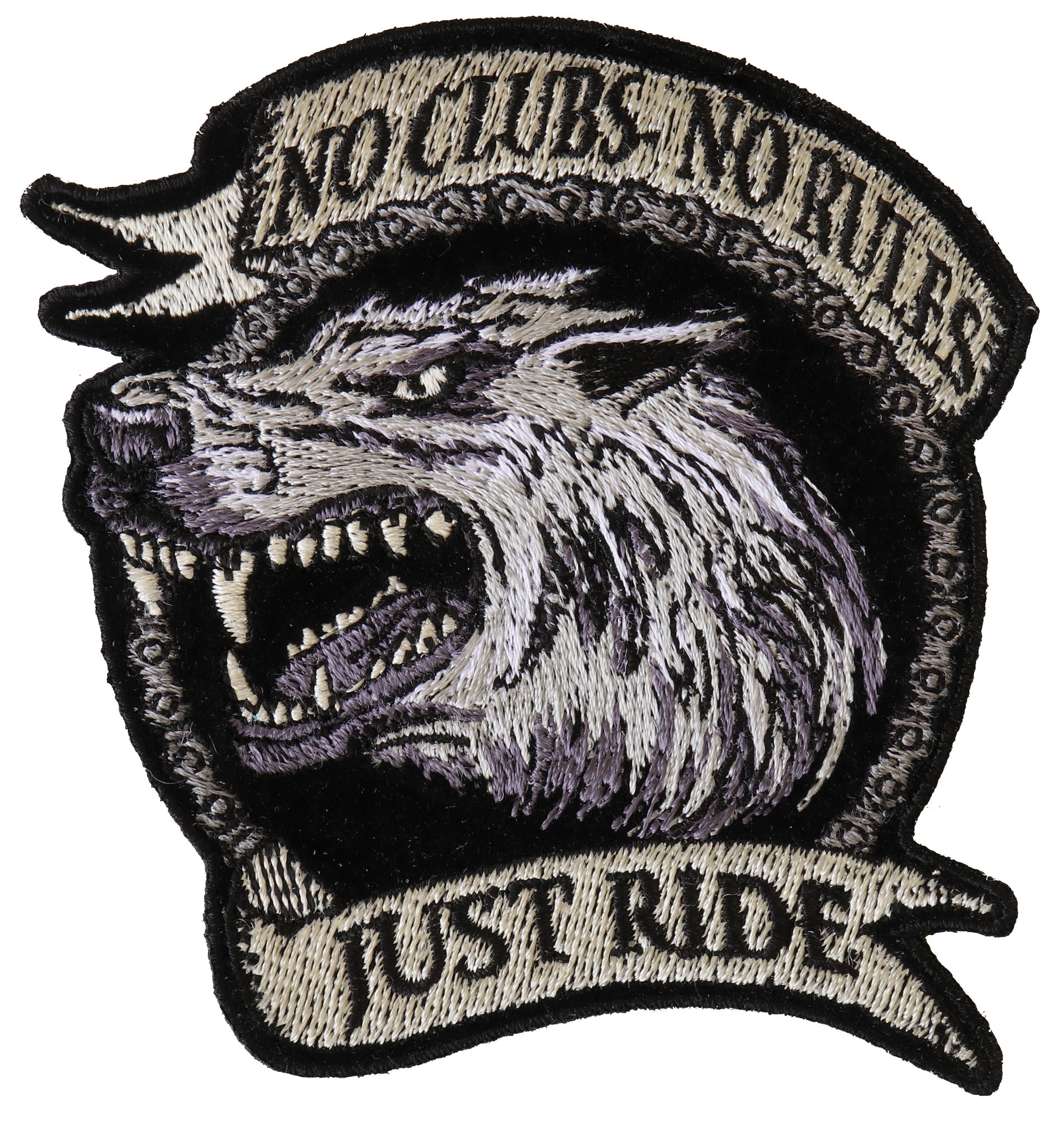 No Clubs No Rules Just Ride Wolf Patch for Sewing or Ironing on to ...