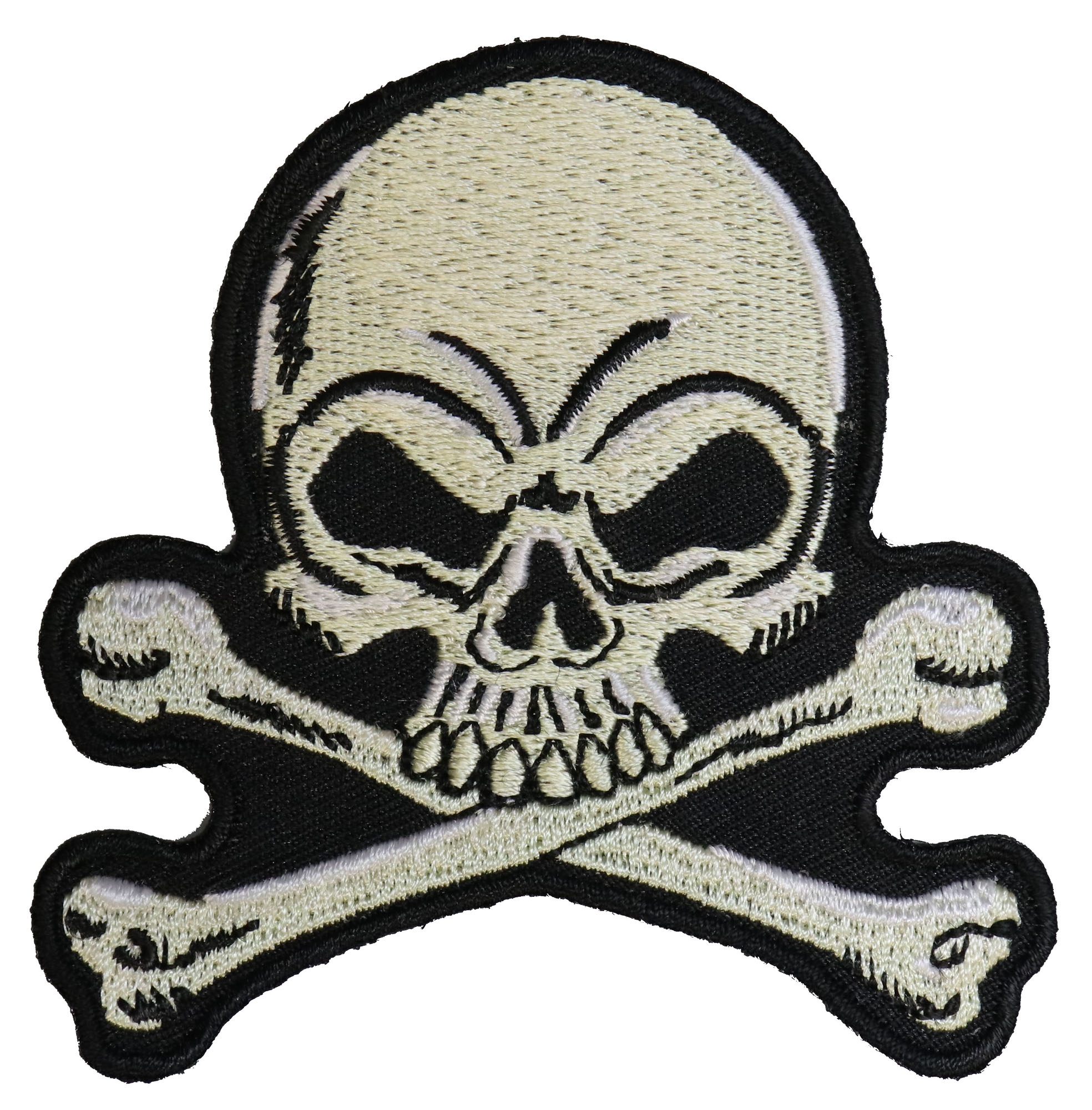 Skull and Cross Bones Patch, Biker Skull Patches by Ivamis Patches