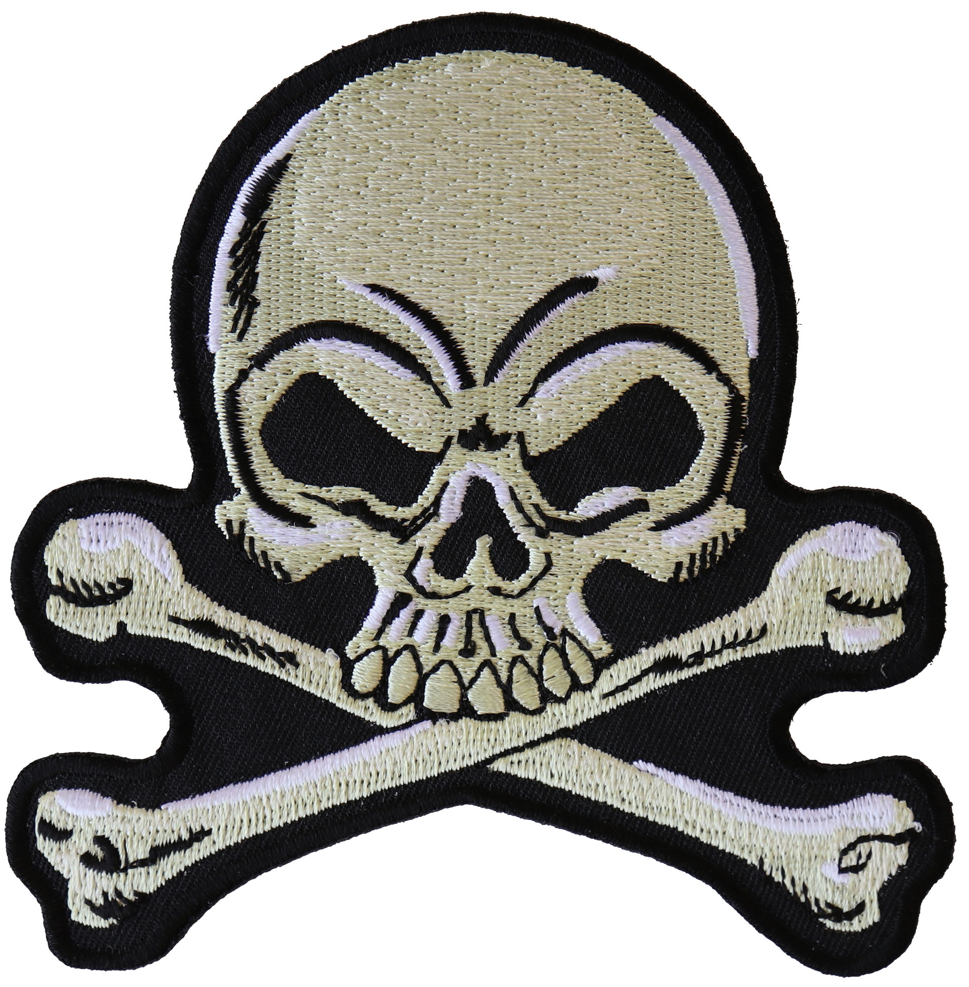 Skull and Crossbones Patch, Biker Skull Patches by Ivamis Patches